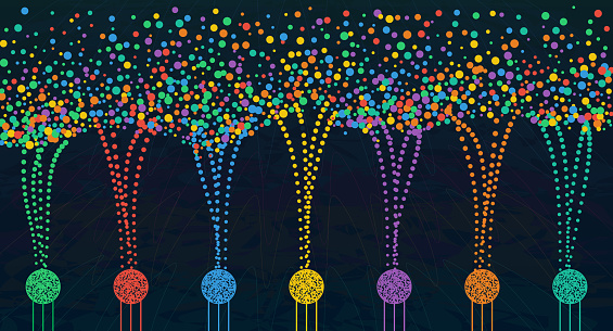 Vector Abstract Colorful Big Data Information Sorting Visualization