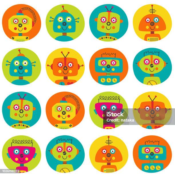 Pola Dengan Robot Berwarnawarni Dalam Lingkaran Ilustrasi Stok - Unduh ... Pola Dengan Robot Berwarnawarni Dalam Lingkaran Ilustrasi Stok - Unduh ...
