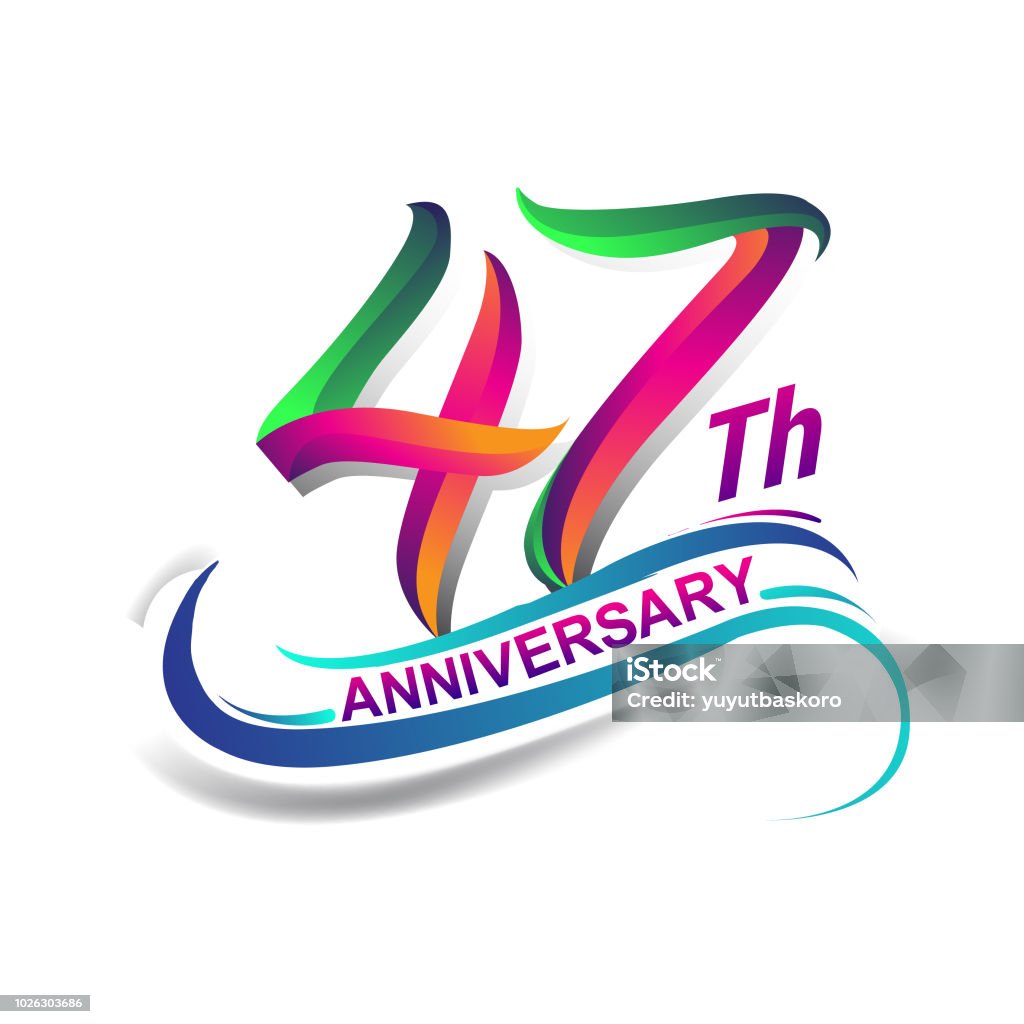Logo Perayaan Ulang Tahun Hijau Dan Merah Ilustrasi Stok Unduh Gambar