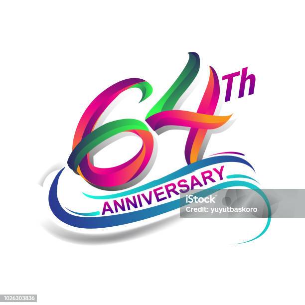 Logo Perayaan Ulang Tahun Hijau Dan Merah Ilustrasi Stok Unduh Gambar