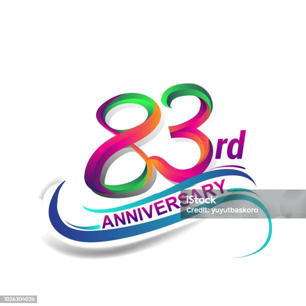 Logo Perayaan Ulang Tahun Hijau Dan Merah Ilustrasi Stok Unduh Gambar