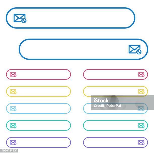 Mail Protection Icons In Rounded Color Menu Buttons Stock Illustration