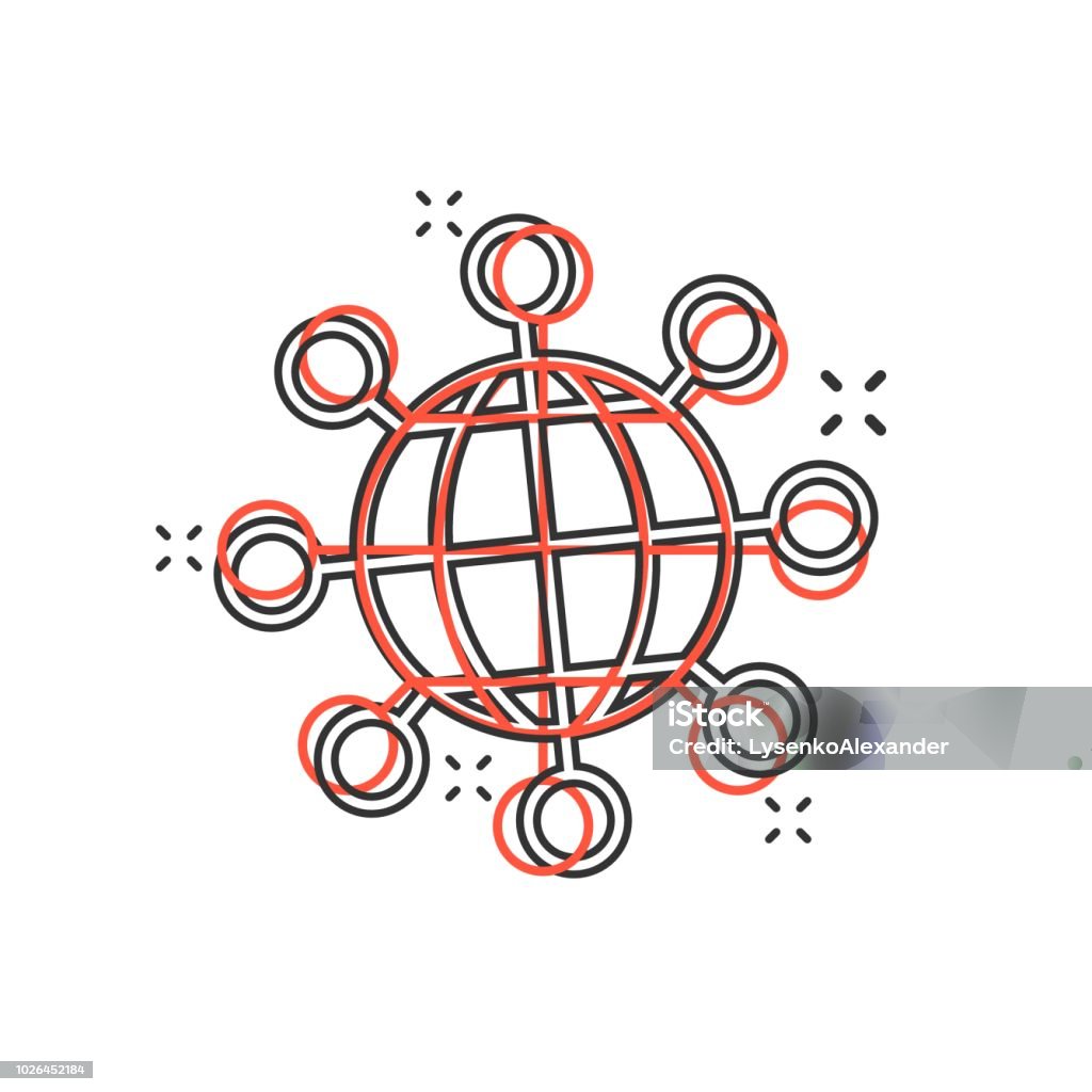 Vector Cartoon Sharing Globe Icon In Comic Style Digital Connect ... Vector Cartoon Sharing Globe Icon In Comic Style Digital Connect ...