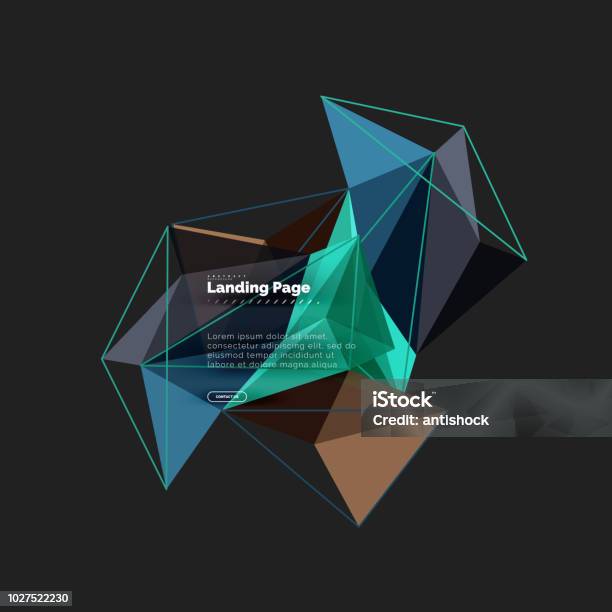 Latar Belakang Abstrak Segitiga Vektor 3d Desain Geometris Poligonal