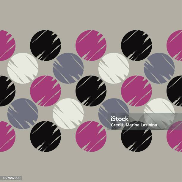 Pola Polkadot Mulus Latar Belakang Geometris Sikat Titik Lingkaran Dan