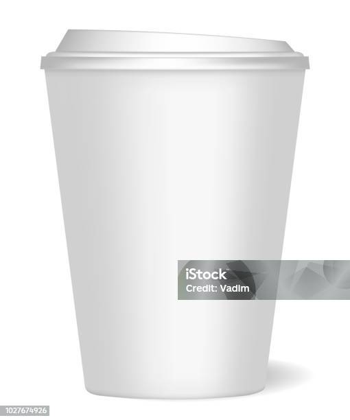 Une Maquette Dune Tasse De Papier Avec Couvercle Et Ombre Réaliste Pour