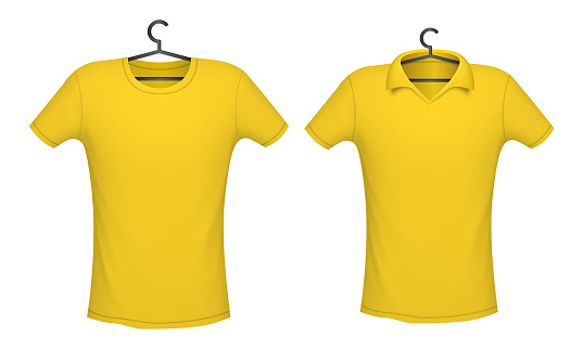 Tshirt Ve Polo Sarı Renk Vektör Çizim Stok Vektör Sanatı And Alışveriş