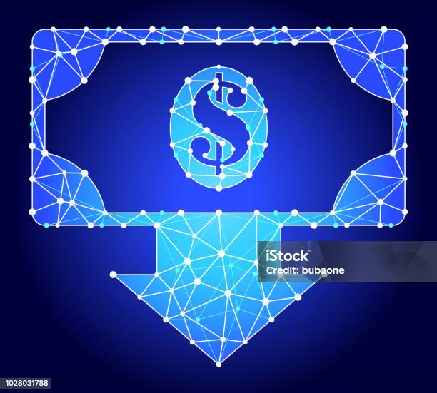 Money Deposit Blue Triangle Node Vector Pattern Stock Illustration