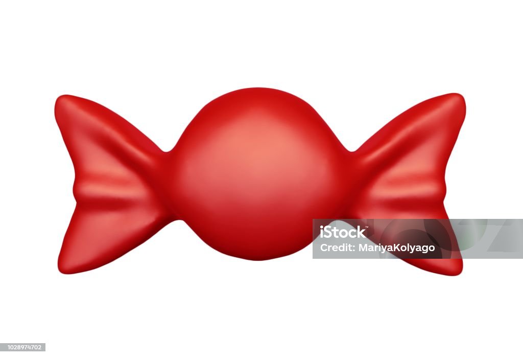 Permen Yang Dibungkus Merah Terisolasi Pada Ilustrasi 3d Putih ... Permen Yang Dibungkus Merah Terisolasi Pada Ilustrasi 3d Putih ...