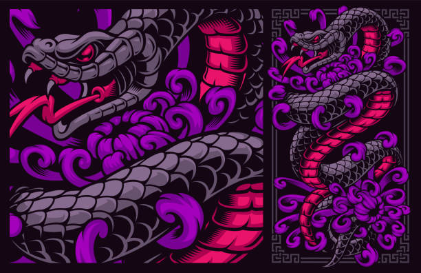 8 500 Tatouages De Serpents Stock Illustrations Graphiques Vectoriels