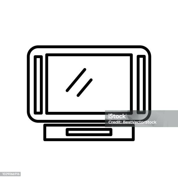 Icône Décran Vector Isolé Sur Fond Blanc Écran Signe Ligne Ou Signe