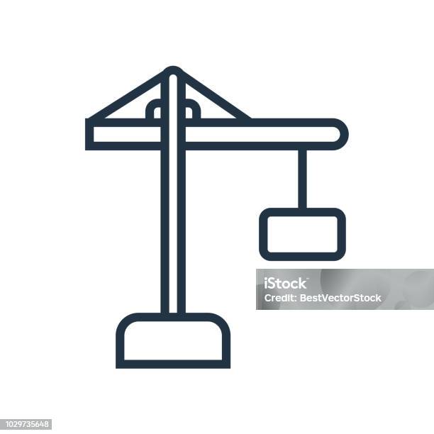 Vecteur Dicône Isolé Sur Fond Blanc Signe De La Grue De Grue Vecteurs