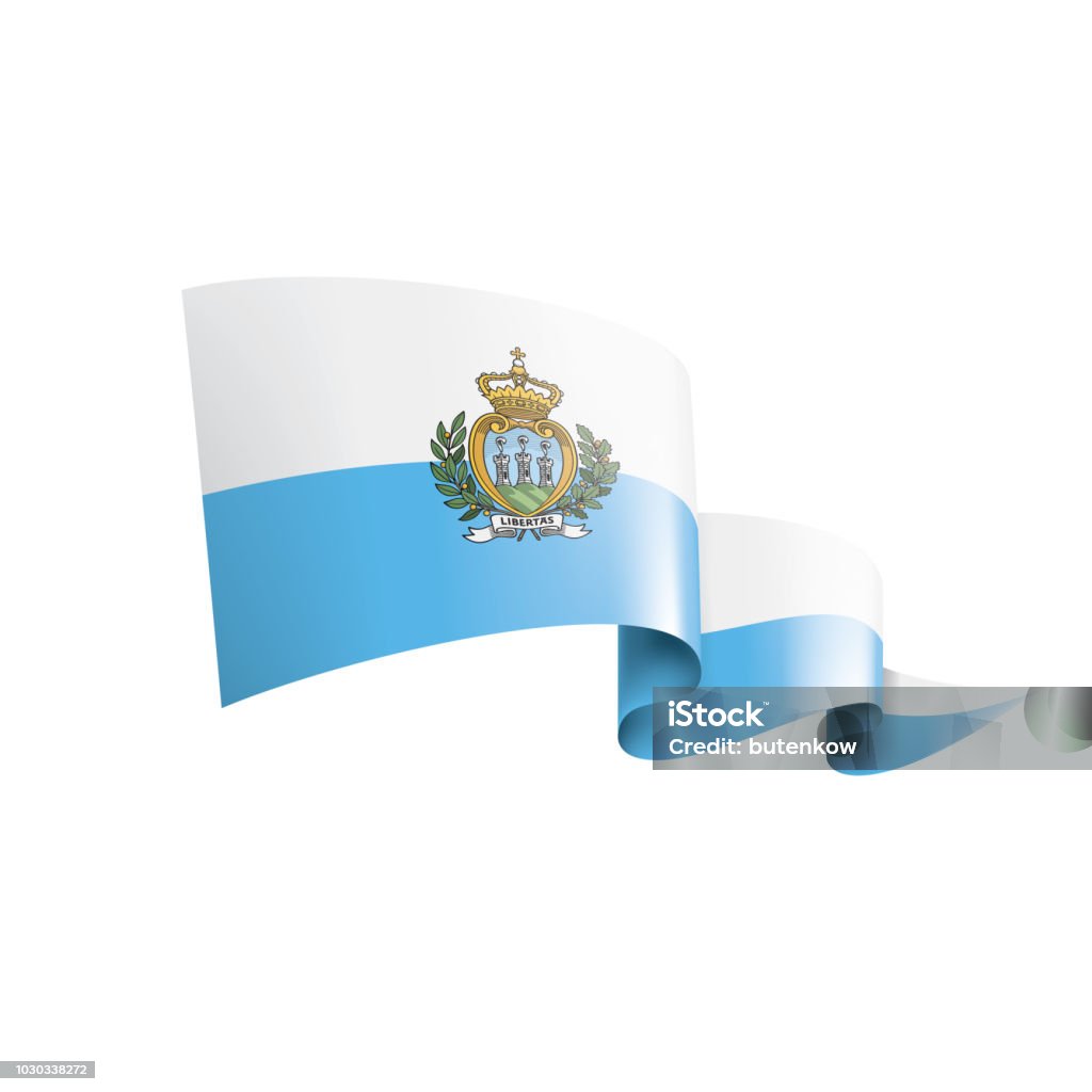 Vetores De Bandeira De San Marino Ilustração Vetorial Sobre Um Fundo