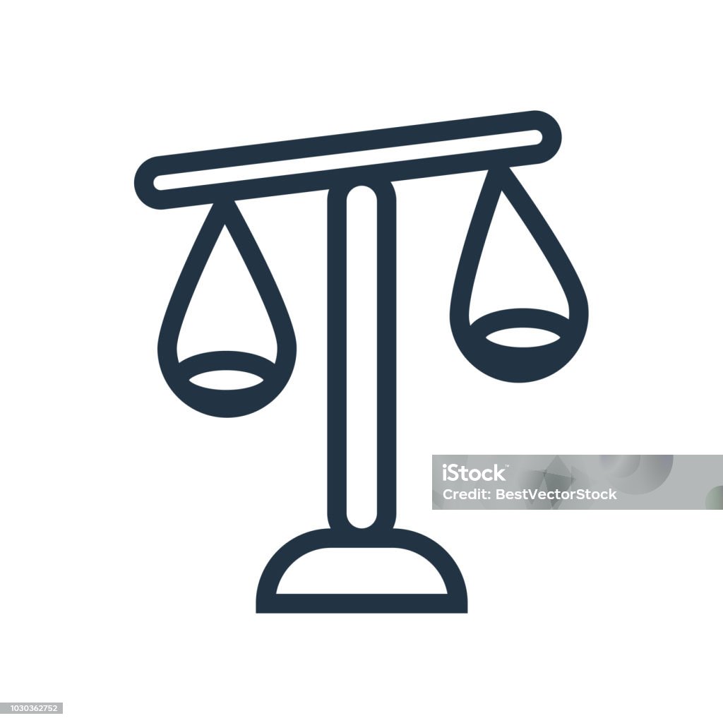 Vecteur Dicône Équilibre Isolé Sur Fond Blanc Signe De La Balance