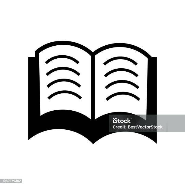 Boek Geopend Op Center Pictogram Vector Teken En Symbool Geïsoleerd Op