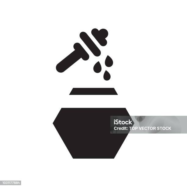 Miel Icône Vector Signe Et Le Symbole Isolé Sur Fond Blanc Notion De
