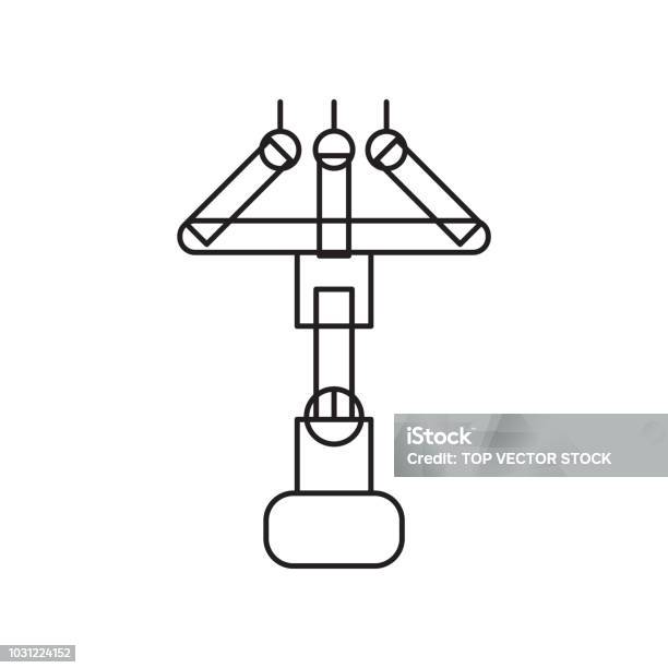 Vecteur Dicône Robot Industriel Isolé Sur Fond Blanc Signe De La
