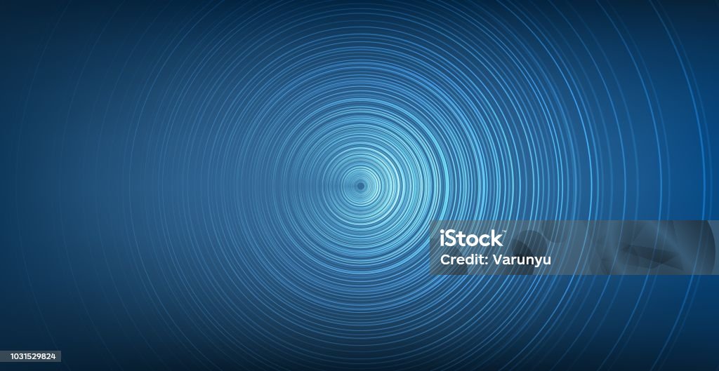 Circle Blue Digital Sound Wave Teknologi Dan Konsep Gelombang Gempa
