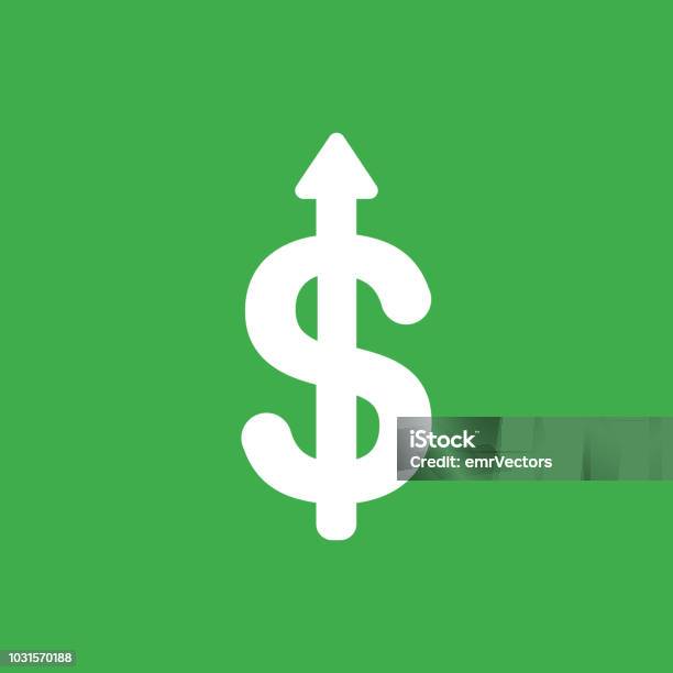 Notion Dicône Vecteur Du Symbole Dollar Avec Flèche Remontant Sur Fond