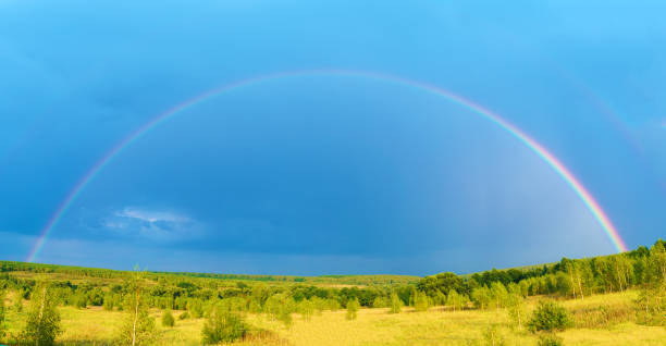 Free Stock Photo of Full double rainbow over green field | Download ...