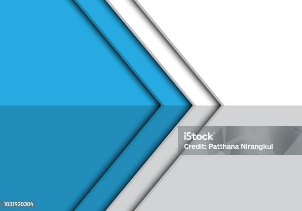 Arah Panah Putih Biru Abstrak Desain Ilustrasi Vektor Latar Belakang