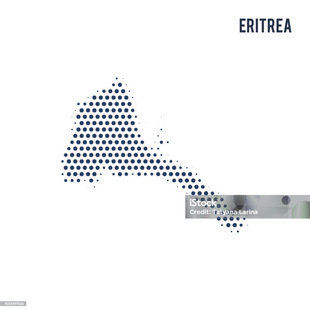 Dotted Map Of Eritrea Isolated On White Background Stock Illustration
