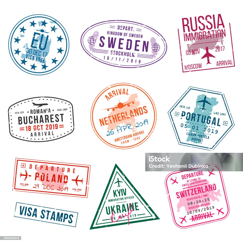 Set Stempel Visa Untuk Paspor Stempel Kantor Internasional Dan Imigrasi ... Set Stempel Visa Untuk Paspor Stempel Kantor Internasional Dan Imigrasi ...