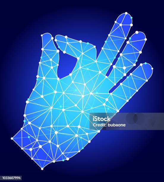Hand Blue Triangle Node Vector Pattern Stock Illustration Download