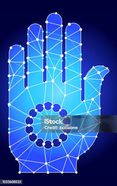 Hand Blue Triangle Node Vector Pattern Stock Illustration Download