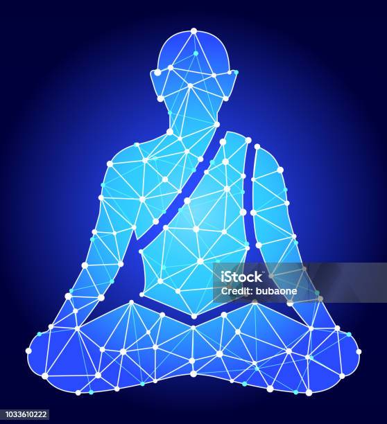 Meditation Blue Triangle Node Vector Pattern Stock Illustration