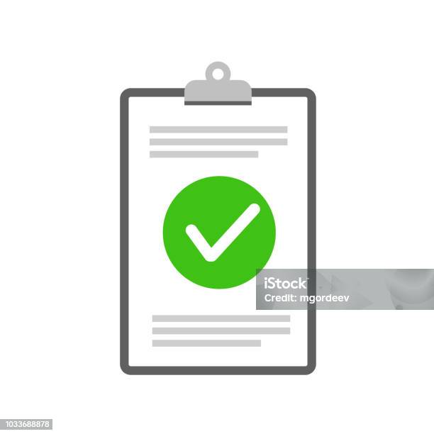Papan Centang Clipboard Desain Datar Periksa Ilustrasi Vektor Daftar