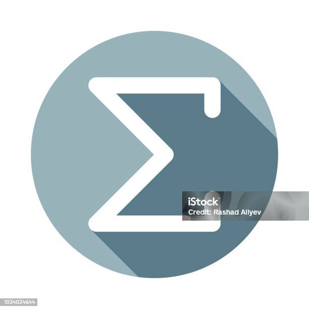 Icône De Lettre Grecque Sigma Dans Le Style Dombre Plane Longtemps Une
