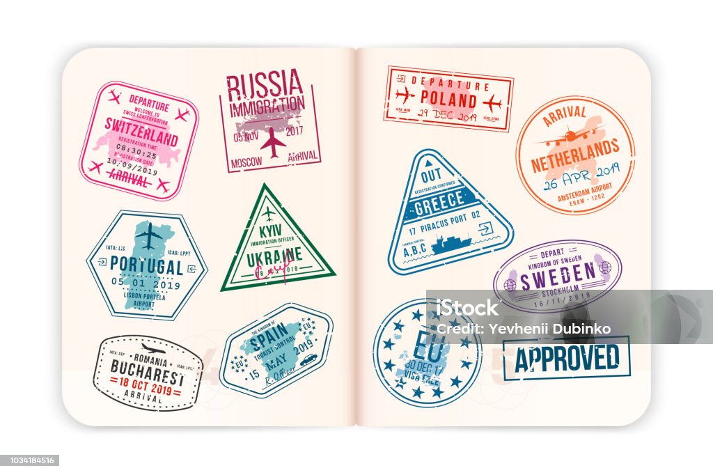 Halaman Paspor Realistis Dengan Stempel Visa Buka Paspor Asing Dengan ... Halaman Paspor Realistis Dengan Stempel Visa Buka Paspor Asing Dengan ...