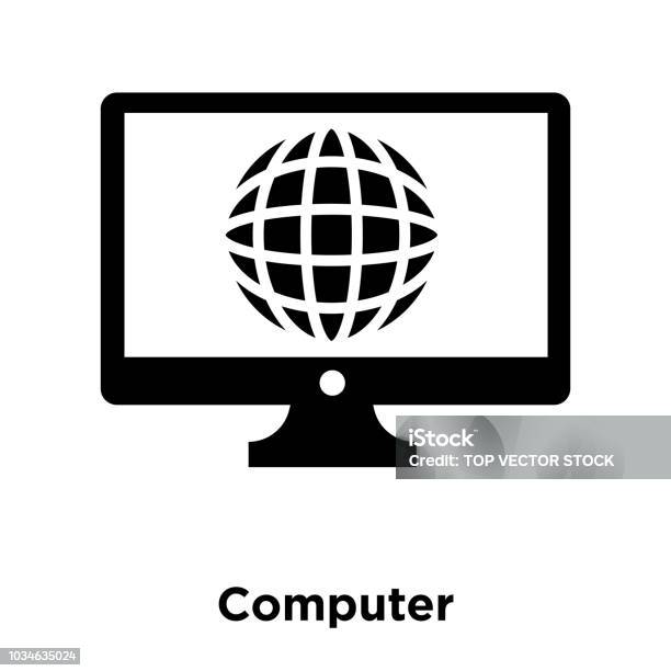 Vecteur Dicône Ordinateur Isolé Sur Fond Blanc Notion De Logo
