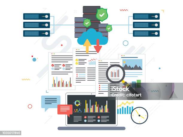 Komputasi Awan Analisis Big Data Dan Penambangan Data Ilustrasi Stok