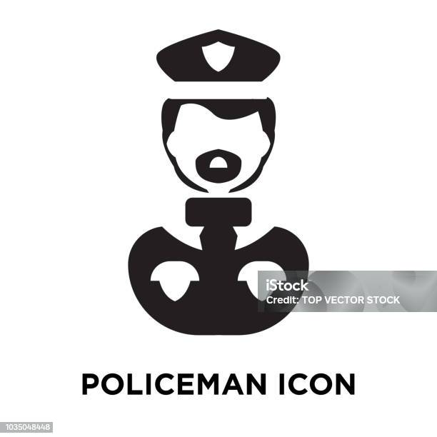 Vecteur Dicône Policier Isolé Sur Fond Blanc Notion De Logo De Policier