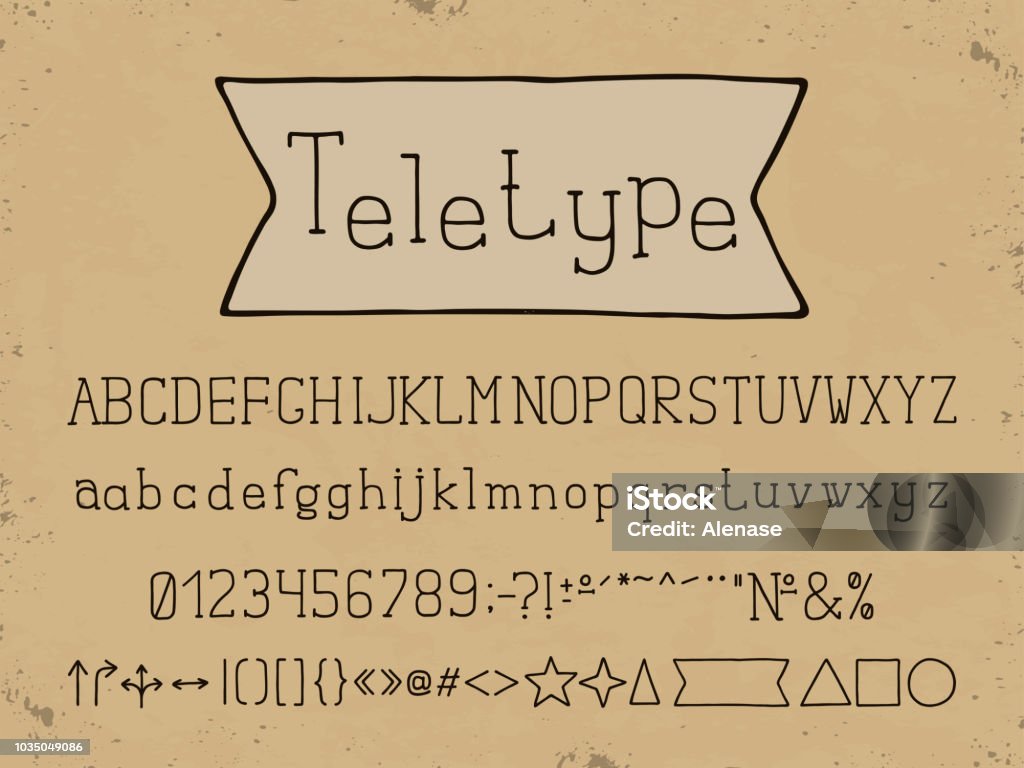 Conception Linéaire De Lalphabet Type De Style Lettres Chiffres Signes