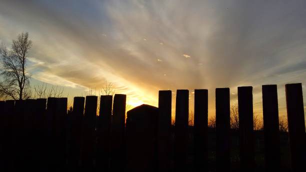 Free Stock Photo of A sun setting over a fence | Download Free Images ...