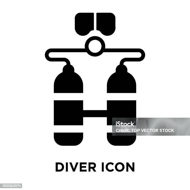 Vecteur Dicône Plongeur Isolé Sur Fond Blanc Notion De Logo De Plongeur