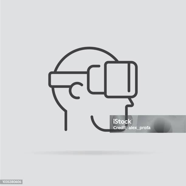 Ikon Realitas Virtual Dalam Gaya Datar Terisolasi Pada Latar Belakang