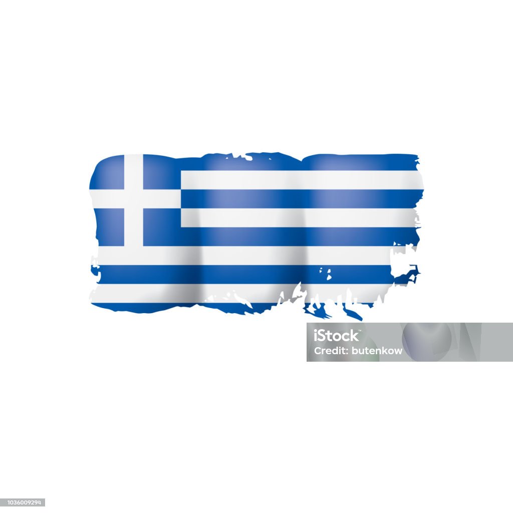 Ilustración De Bandera De Grecia Vector Ilustración Sobre Un Fondo