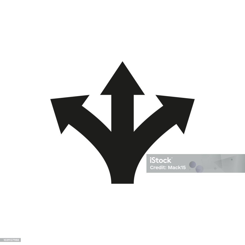 Three Way Direction Arrows Vector Icon Stock Illustration Download