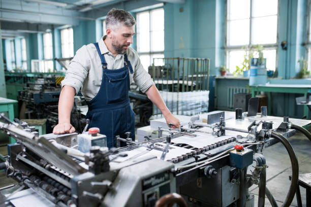 Free Stock Photo of Industrial printing presses with metal factory ...
