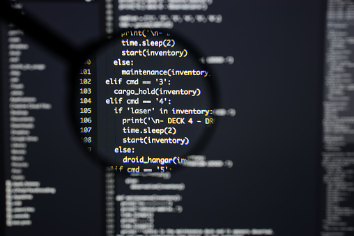 Real Python Code Developing Screen Programing Workflow Abstract Algorithm Concept Lines Of