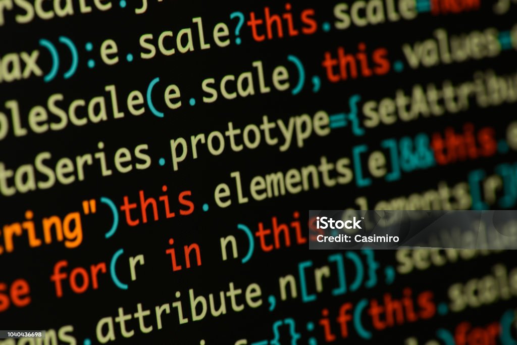 Real Java Script Code Developing Screen Programing Workflow Abstract Algorithm Concept Closeup