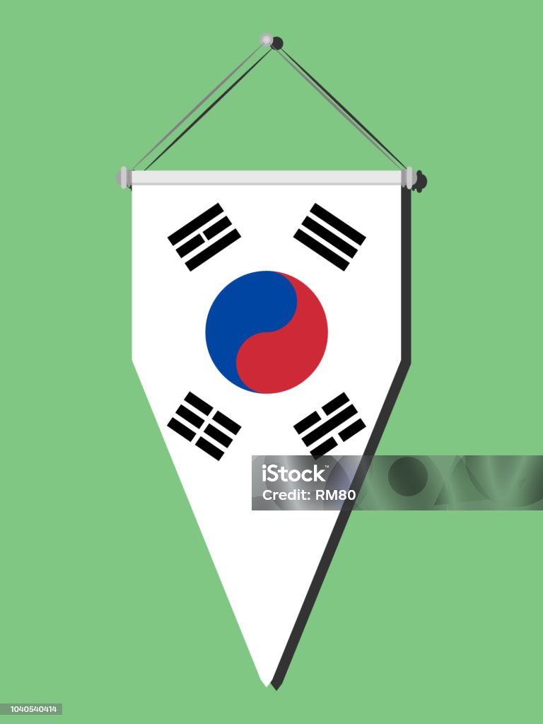 South Korea Flag Stock Illustration Download Image Now Asia Black