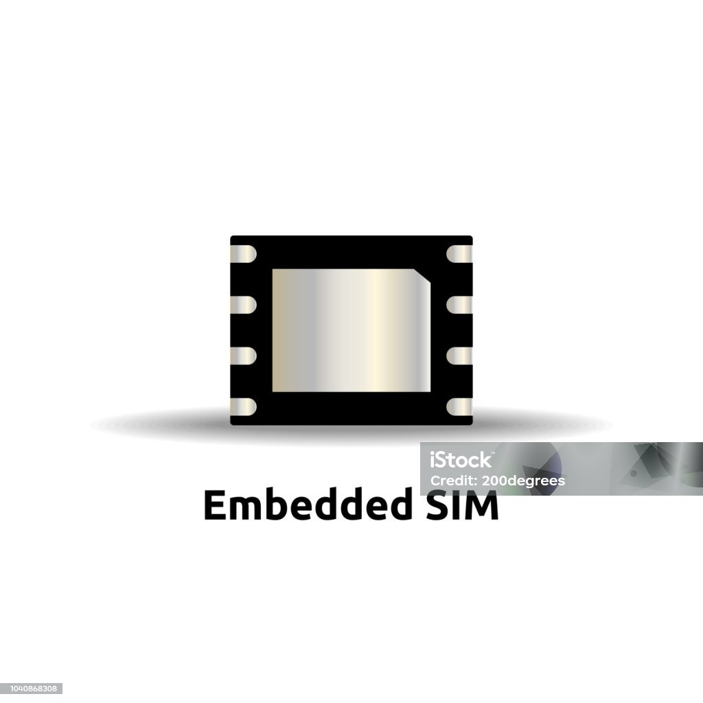 Esim Embedded Sim Card Icon Symbol Concept New Chip Mobile Cellular