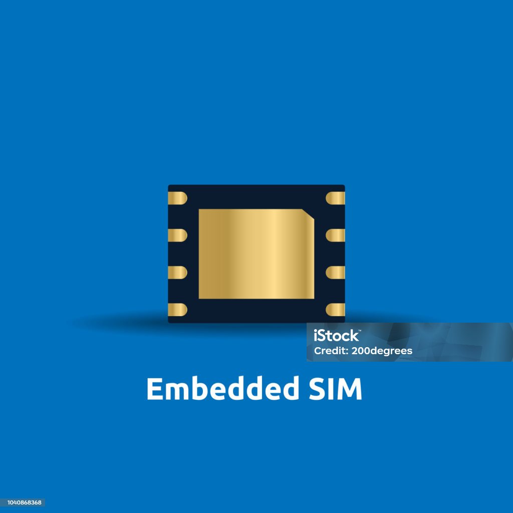 Esim Embedded Sim Card Icon Symbol Concept New Chip Mobile Cellular