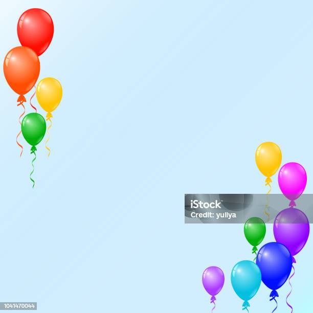 Anniversaire Carte Carte Dinvitation Fête Ballons Colorés Vecteurs