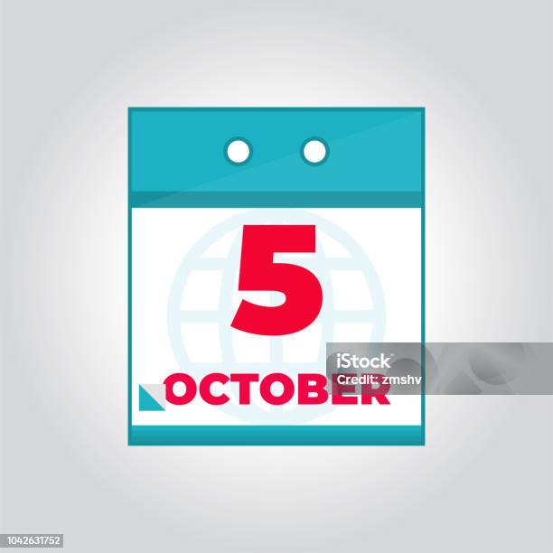 Fifth 5 October Flat Vector Daily Calendar Icon Stock Illustration ... Fifth 5 October Flat Vector Daily Calendar Icon Stock Illustration ...
